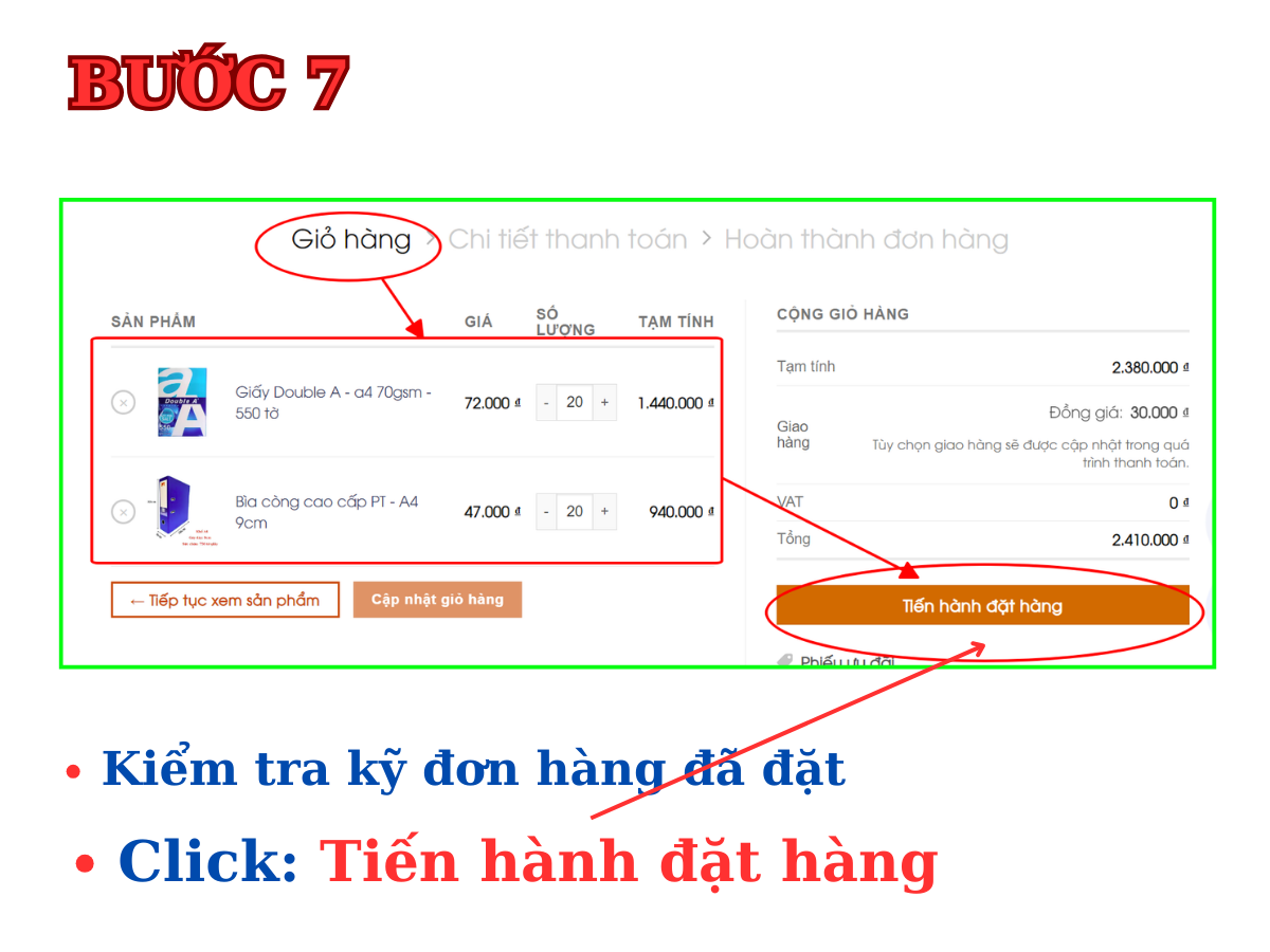 Cách đặt hàng trên web bằng máy tính